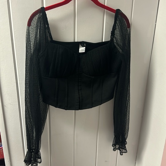 Windsor | Tops | Black Semi Corset Top | Poshmark